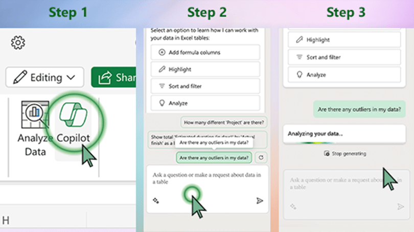 Copilot in Excel: Identify trends. Create powerful visualizations. With ease.